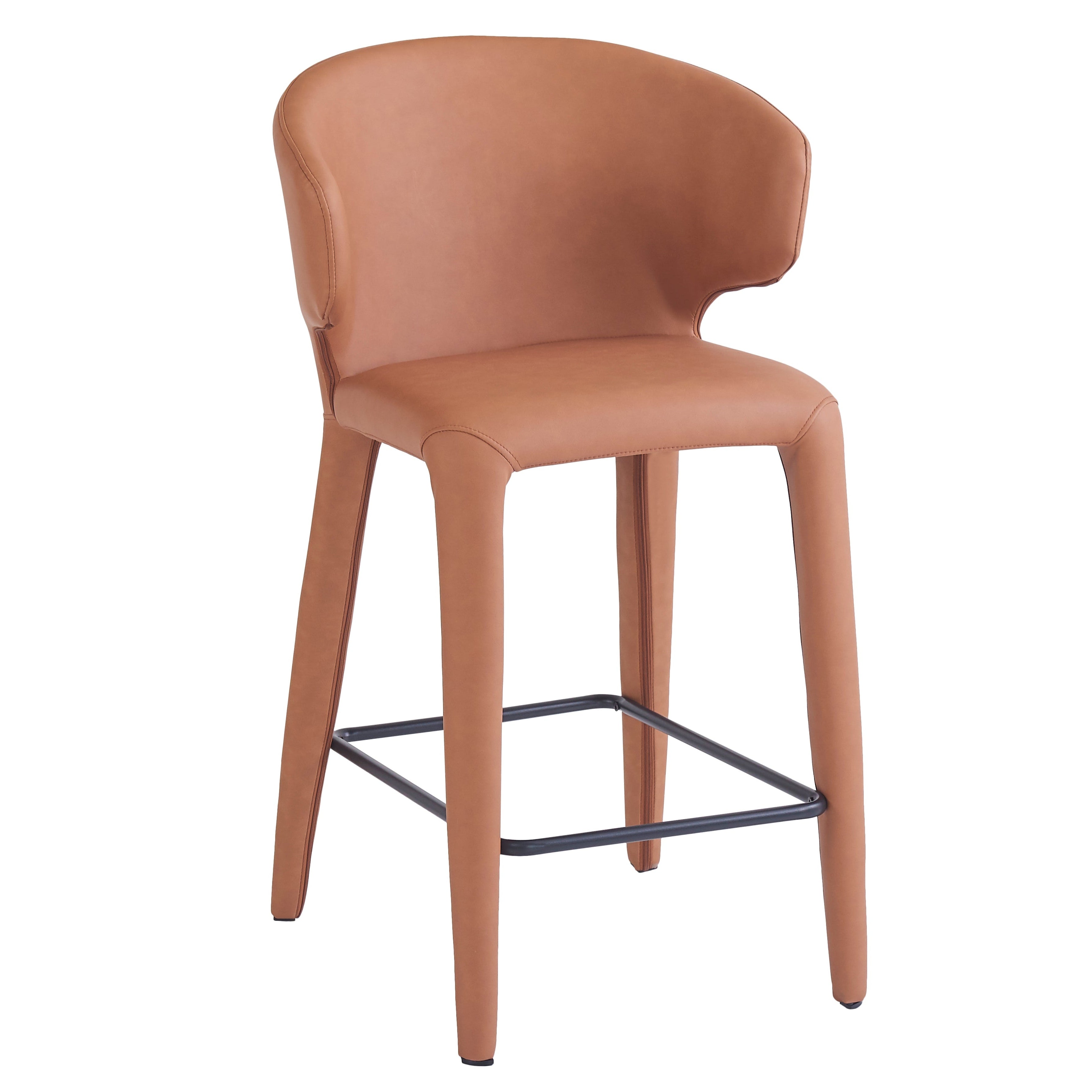 Romano Bar Stool Tan Leather Look | Future Classics Furniture