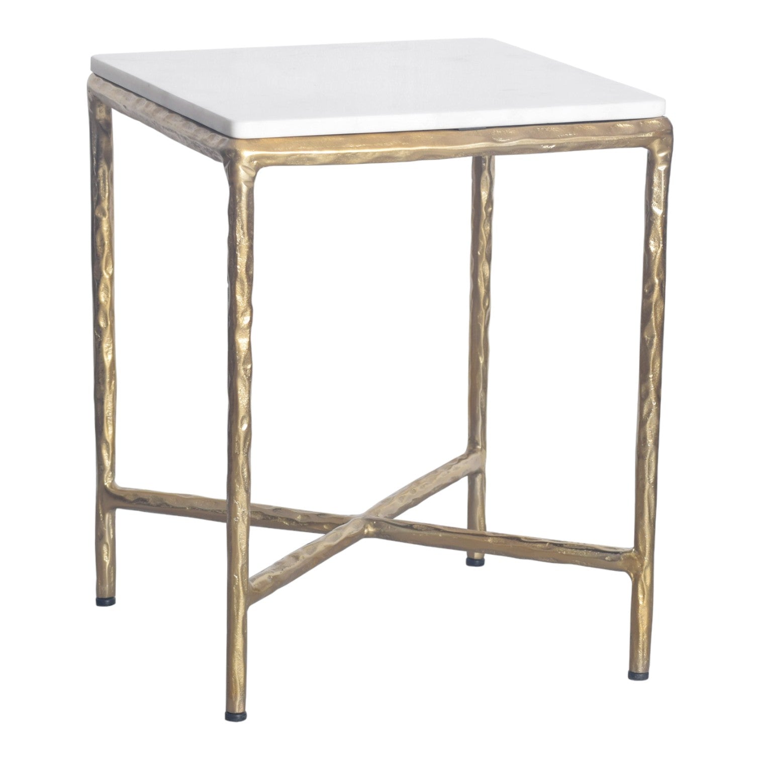 Square Side Table (Marble/Gold) - Casablanca