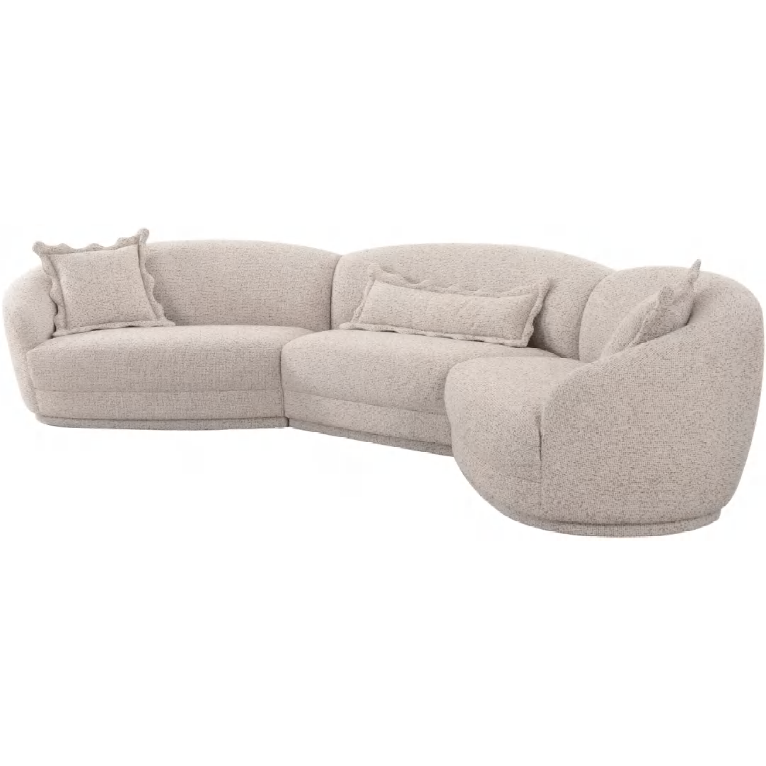 Modular Sofa/Lounge/Couch (Textured Beige Fabric) - Cottosloe