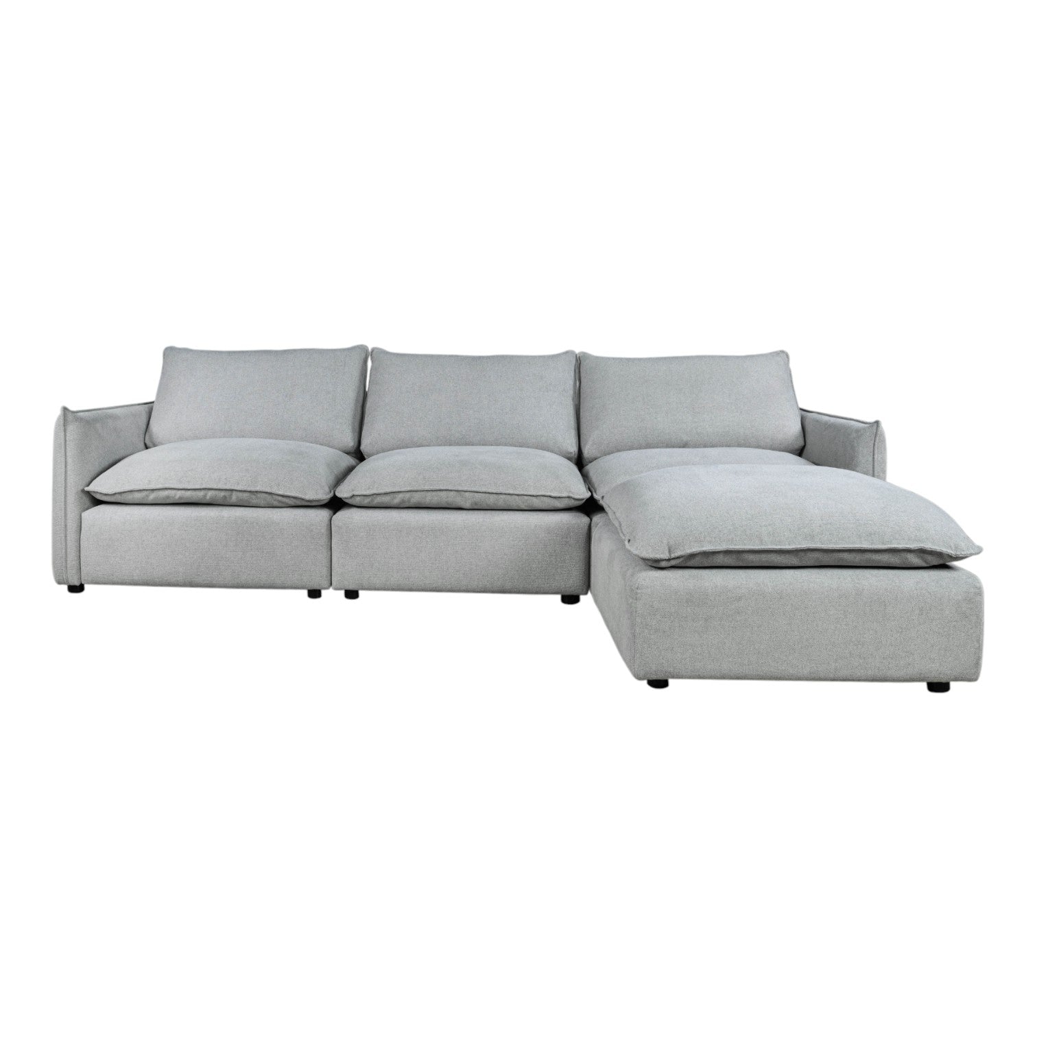 Modular, Ottoman, Chaise Sofa/Lounge/Couch (Light Grey) - Cushy