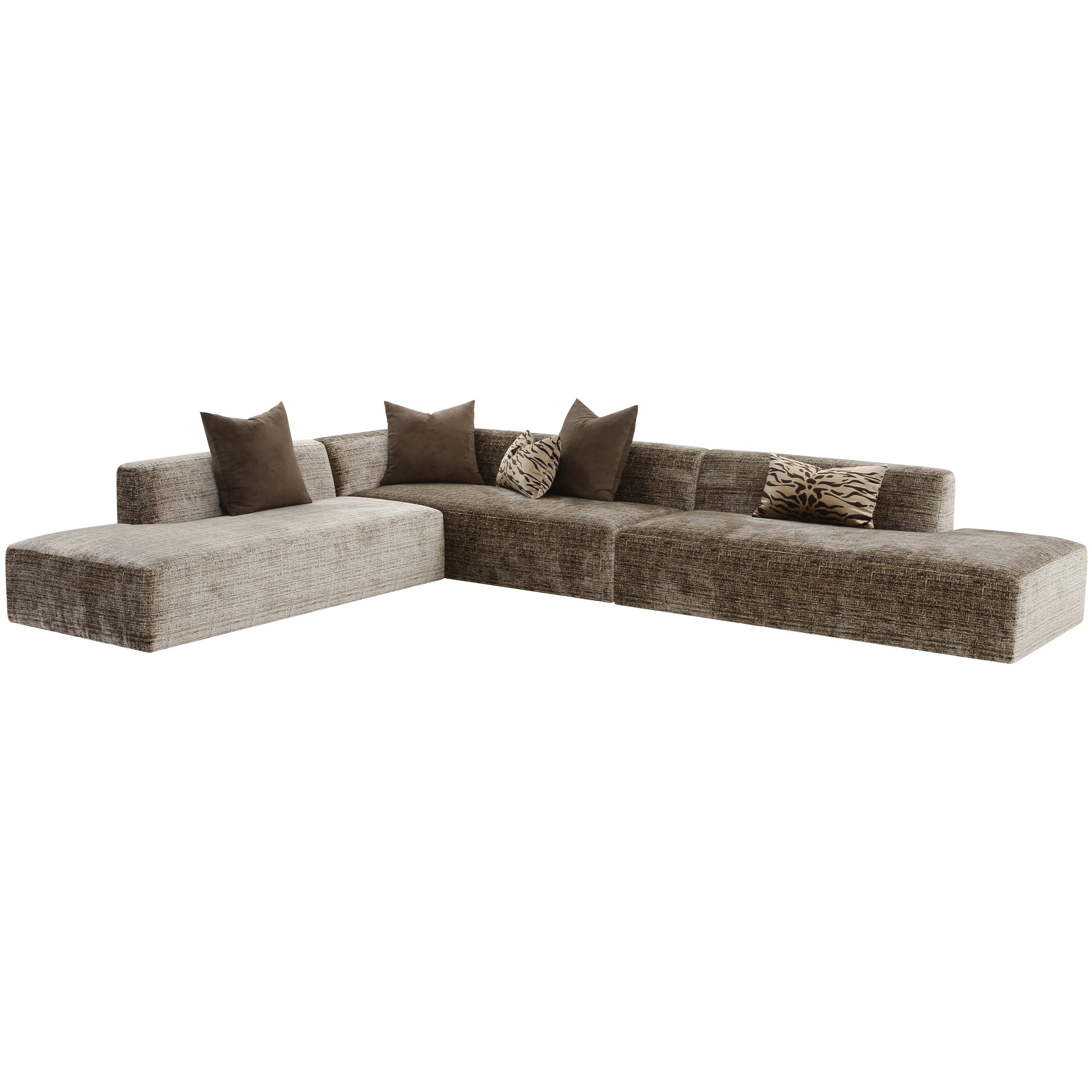 Modular, L Shape, Chaise Sofa/Lounge/Couch (Velvet) - Zucco