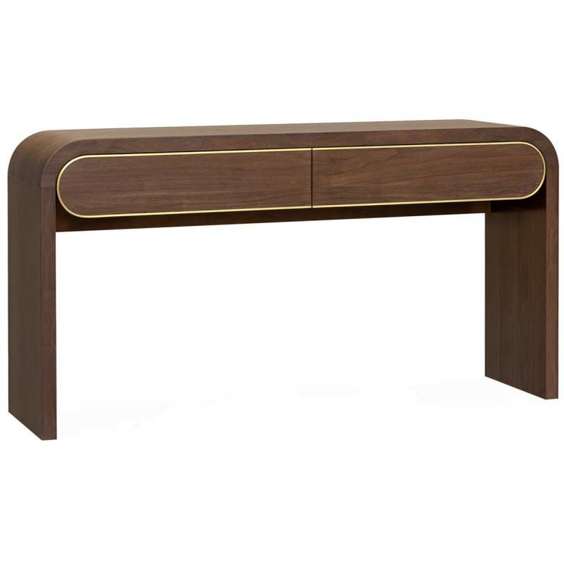 Console/Hallway Table (Walnut Wood/Gold) - Arches